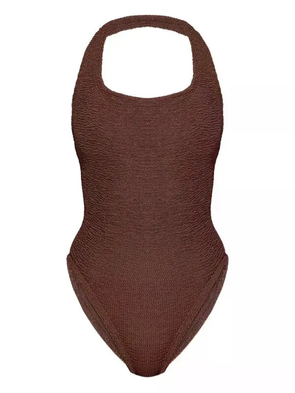 Hunza G Sandy Crinkle One-piece Swimsuit - Brown