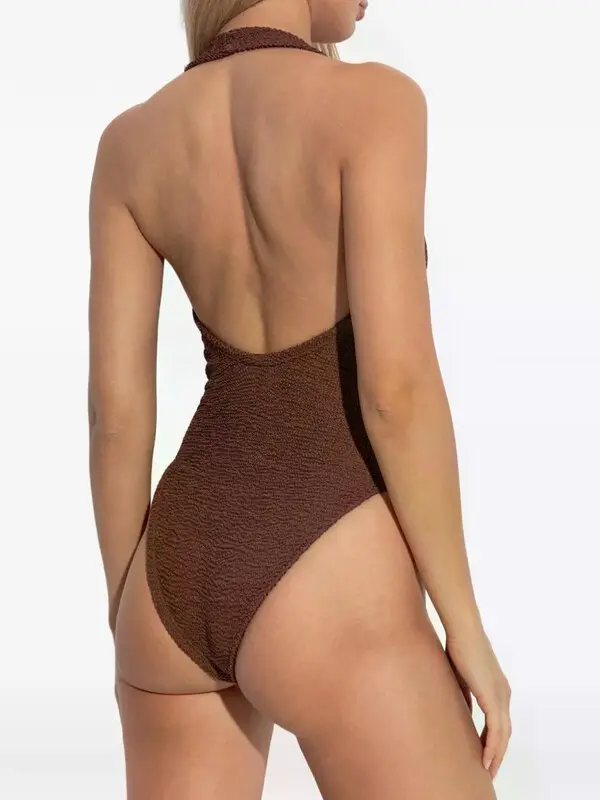 Hunza G Sandy Crinkle One-piece Swimsuit - Brown