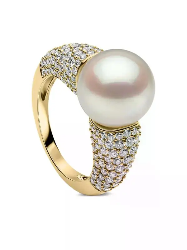 Yoko London Diamond And Pearl Ring - Gold