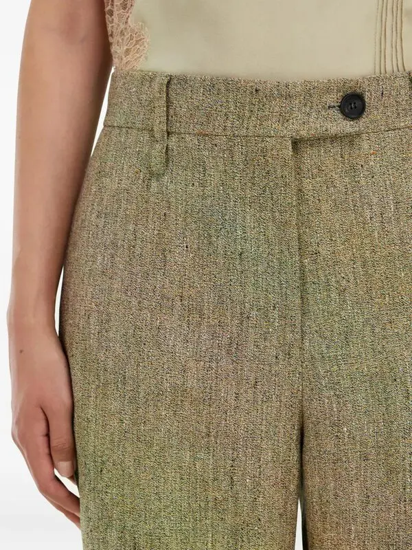 FERRAGAMO Linen Belt Loops Trousers - Neutrals