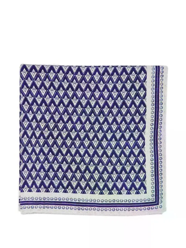 Brunello Cucinelli Geometric-pattern Silk Pocket Square