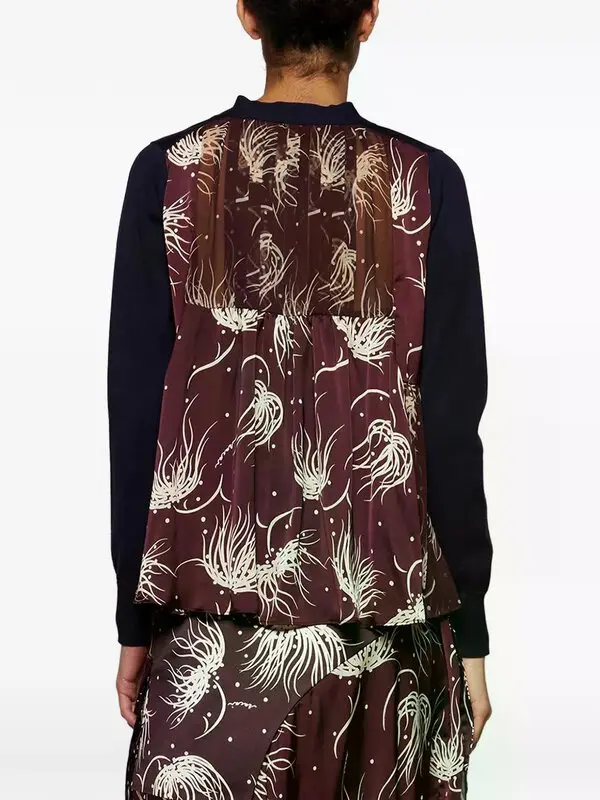Sacai Paneled Cardigan - Blue