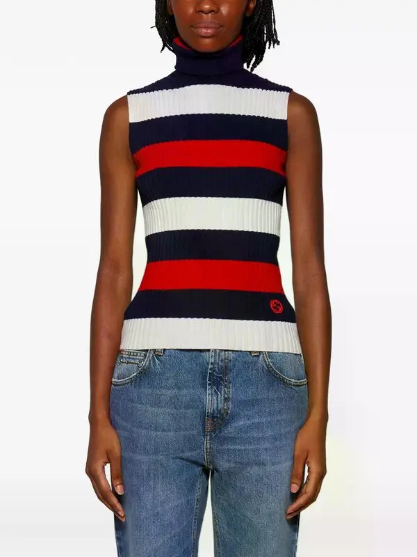 Gucci Striped Roll-neck Top
