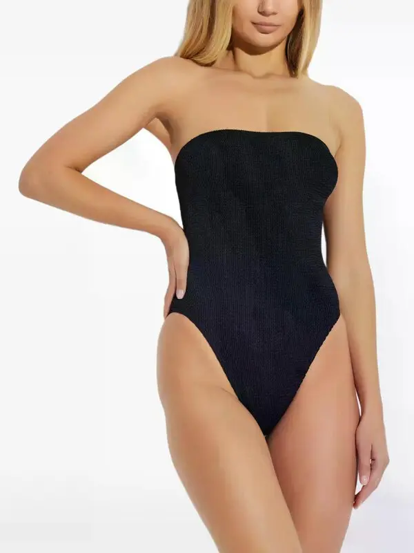 Bond Eye Strapless Textured One-piece Swimsuit