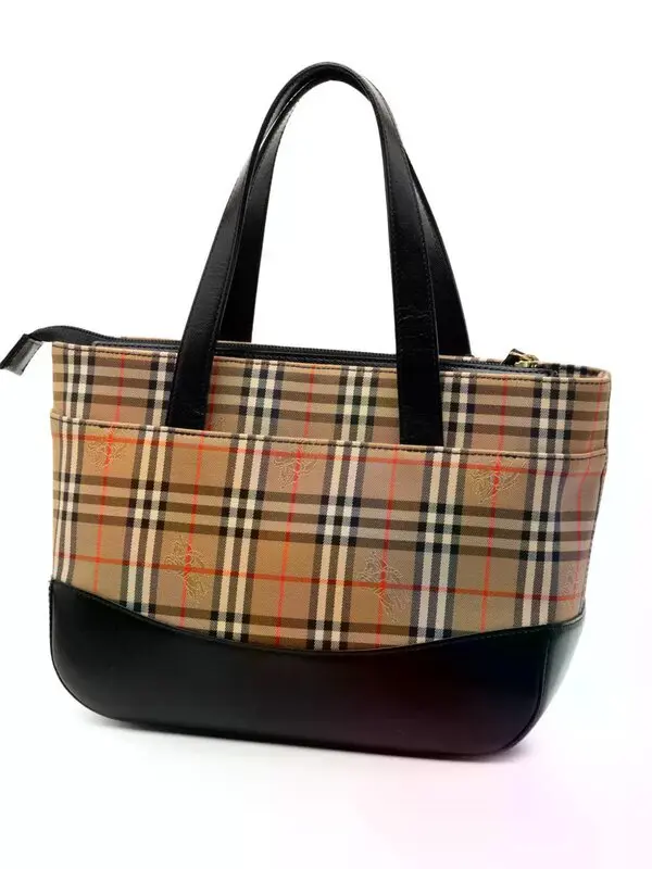 Burberry Haymarket Check Canvas Tote Bag - Brown