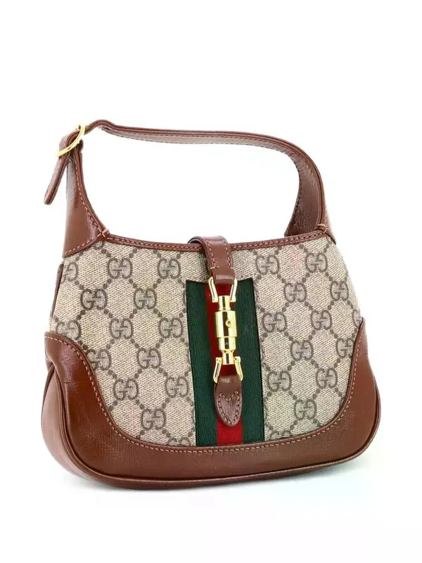 Gucci Jackie 1961 Gg Coated Canvas Mini Hobo Bag - Brown