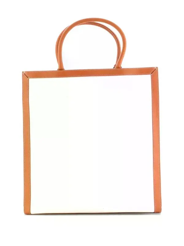 Celine Vertical Cabas Canvas Large Tote Bag - Brown