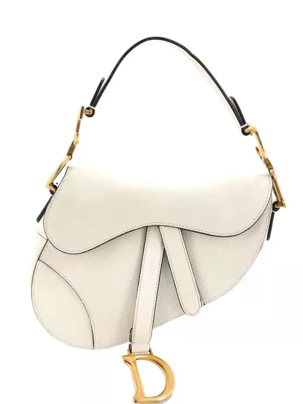 Dior Saddle Handbag Leather Mini Shoulder Bag - Neutrals
