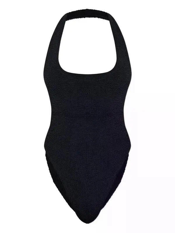 Bond Eye Ava Halter Textured One-piece Swimsuit - Black
