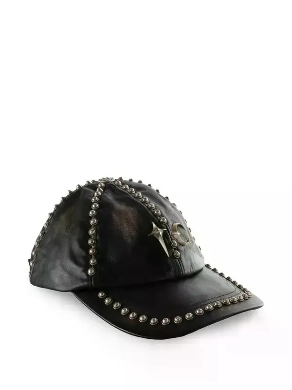 THUG CLUB Studded Leather Baseball Cap
