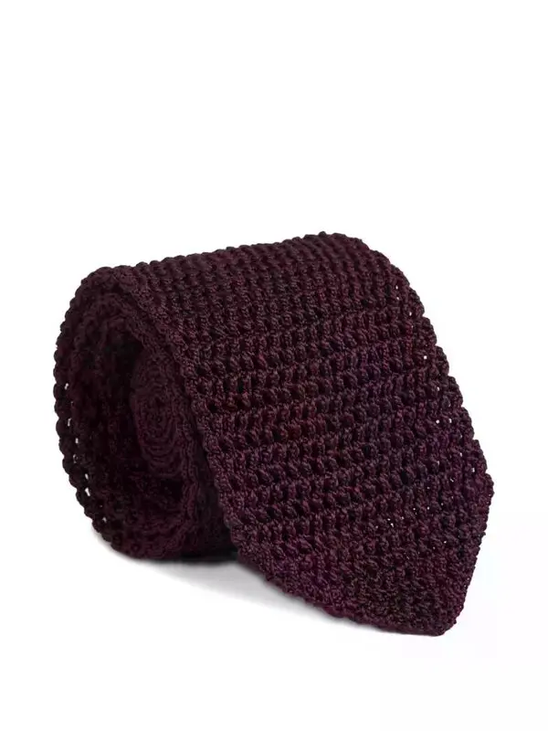 TOM FORD Knitted Silk Neck Tie - Purple