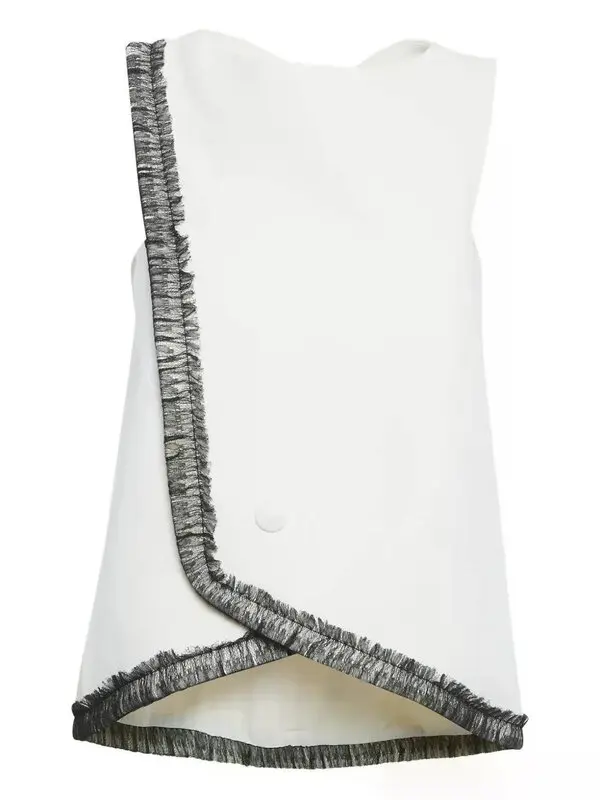 Balenciaga Lace-detail Sleeveless Top - White