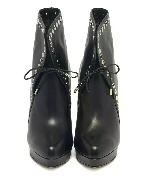Alexander McQueen Horn-heel Eyelet Ankle Boots