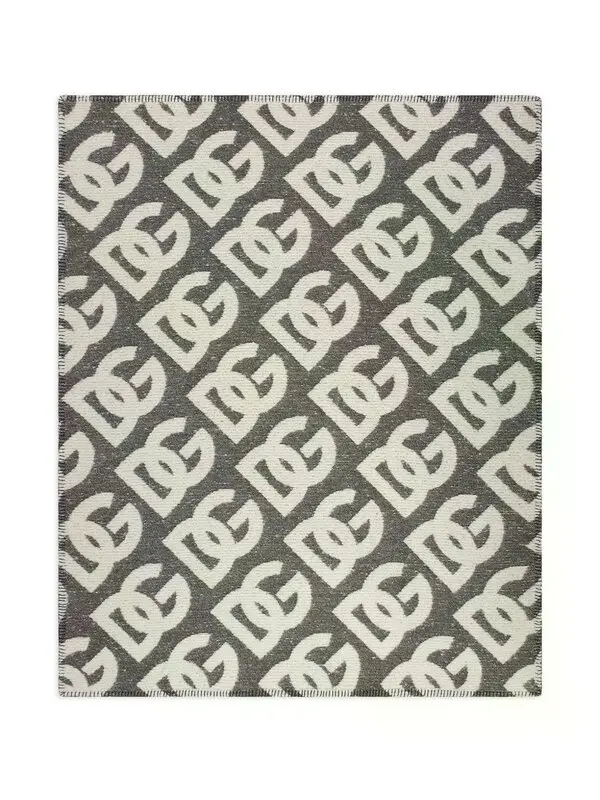 Dolce & Gabbana Logo-pattern Blanket - Grey