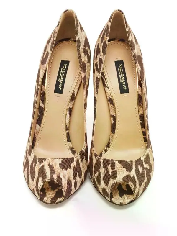 Dolce & Gabbana Leopard-print Peep-toe Pumps