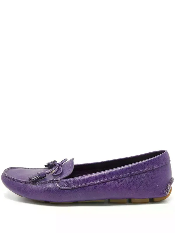 Prada Leather Tassel Loafers