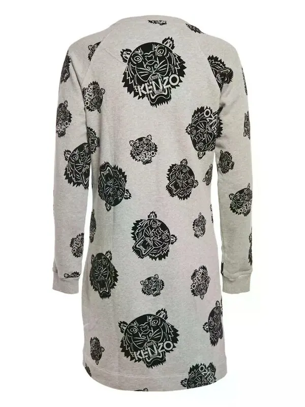 Kenzo Tiger-motif Mini Dress - Grey