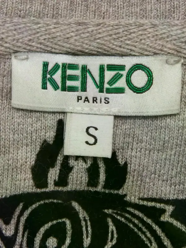 Kenzo Tiger-motif Mini Dress - Grey