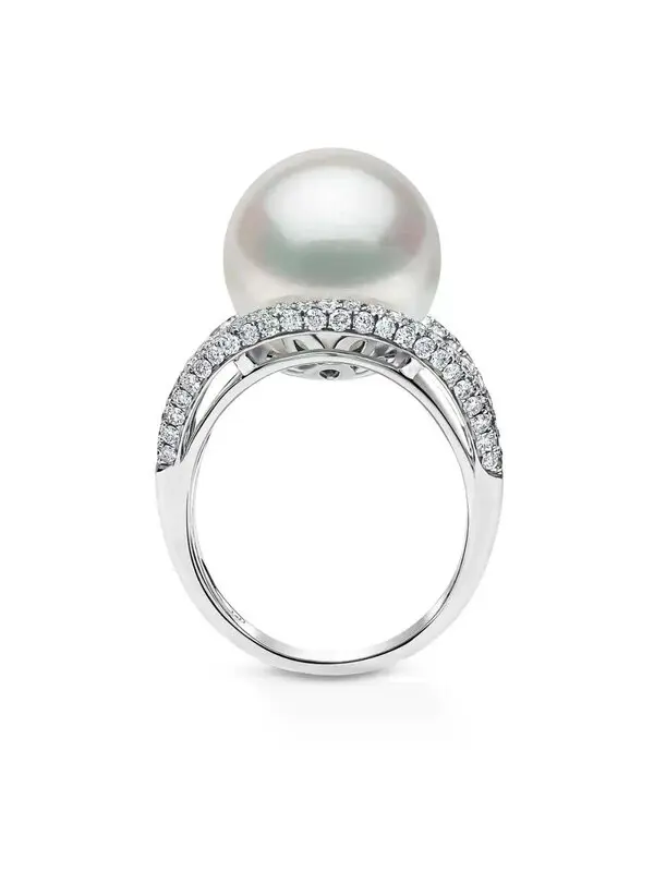 Yoko London Duchess Diamond And Pearl Ring - Silver