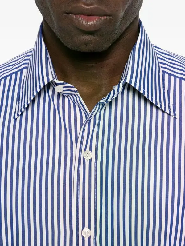 TOM FORD Striped-pattern Button-fastening Shirt - Blue