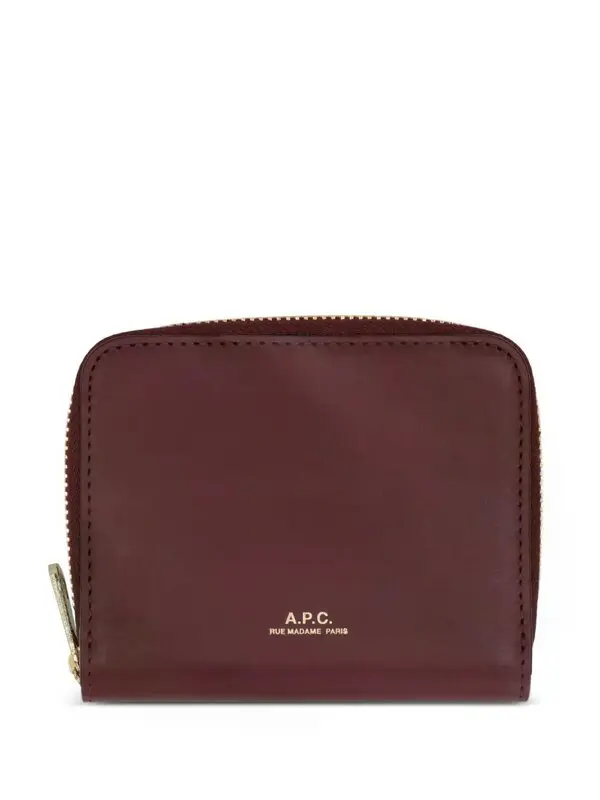 A.p.c. Zip Leather Wallet - Red