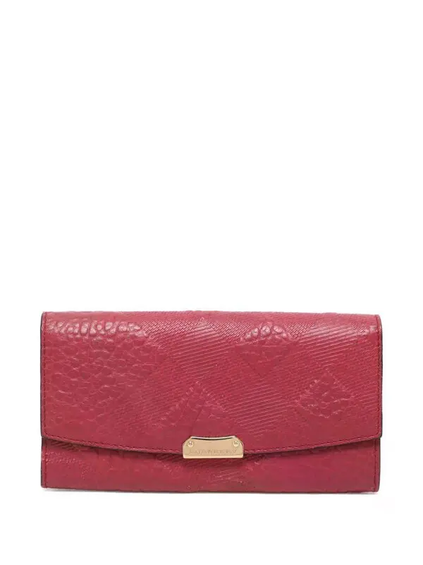 Burberry Embossed-leather Wallet - Red