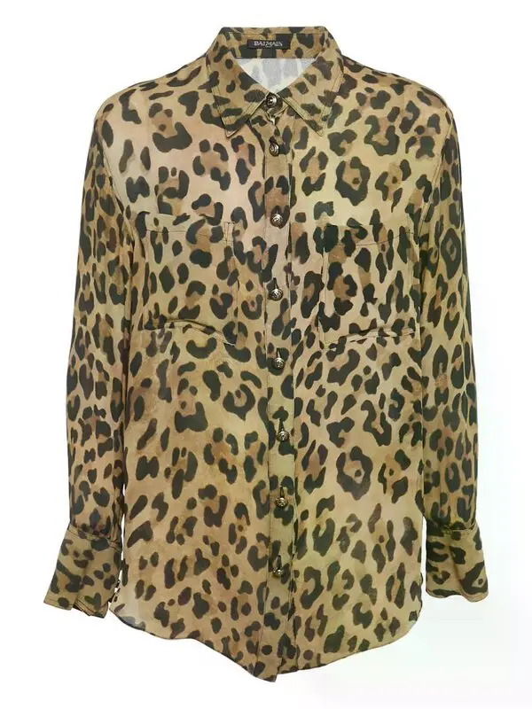 Balmain Leopard-print Button-front Shirt