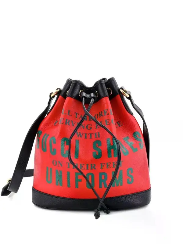 Gucci 100 Printed Leather Bucket Bag
