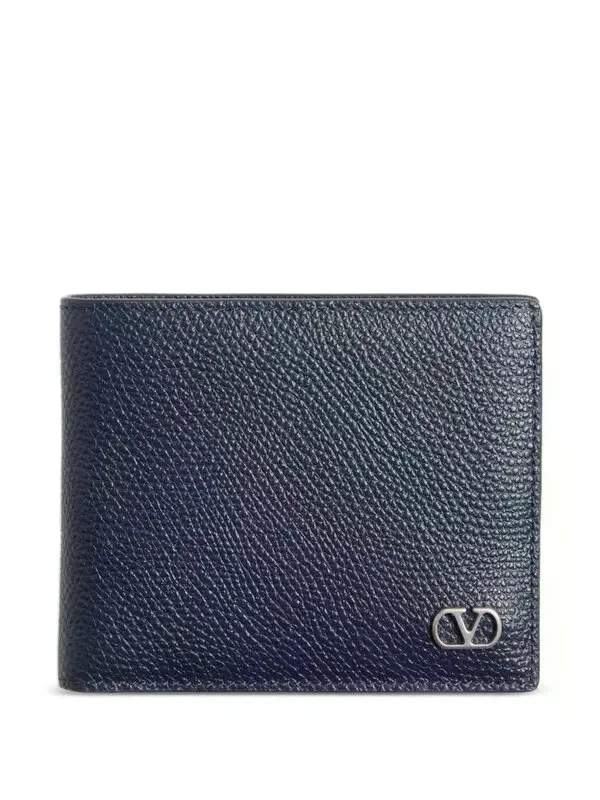 Valentino Garavani Vlogo Signature Grained Wallet - Blue