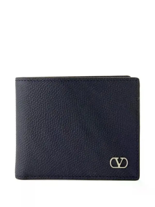 Valentino Garavani Vlogo Signature Grained Wallet - Blue