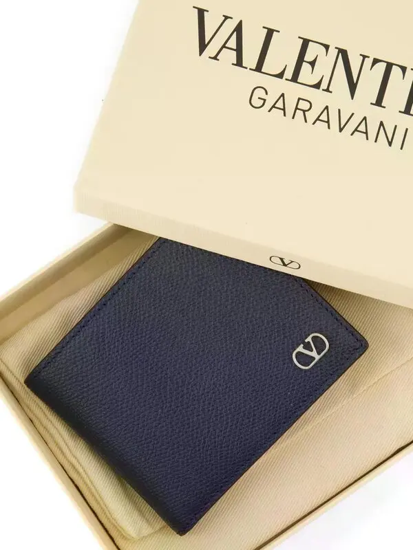 Valentino Garavani Vlogo Signature Grained Wallet - Blue
