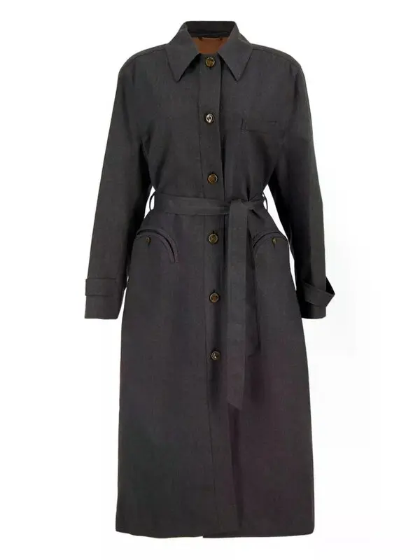 BLAZÉ MILANO Astoria Belted Trench Coat - Grey