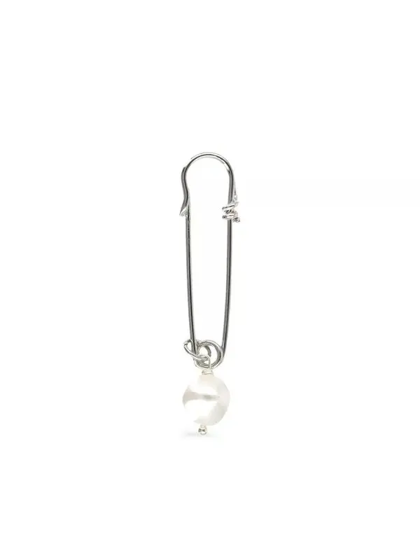 JUSTINE CLENQUET Chelsea Pearl Safety-pin Earring - Silver