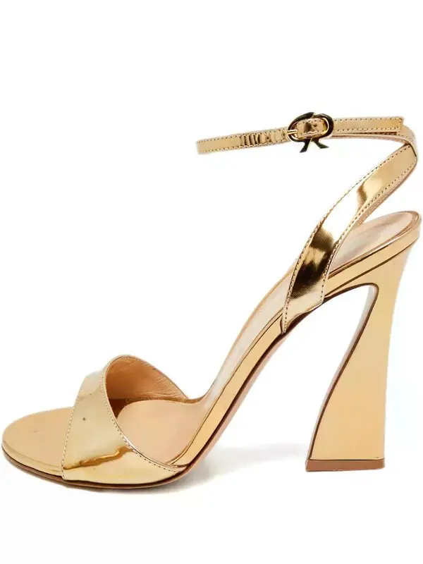 GIANVITO ROSSI Leather Slingback Sandals - Gold