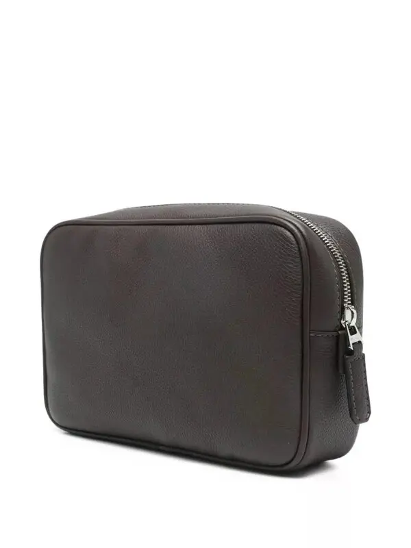 Santoni Zip Leather Makeup Bag