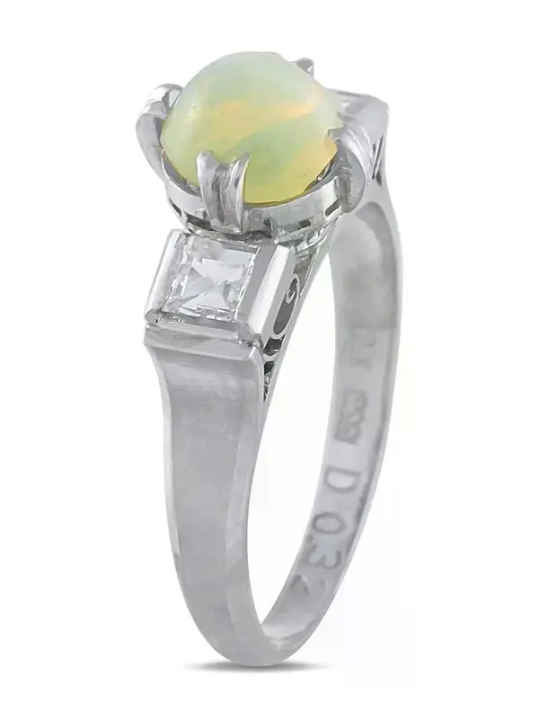 LB EXCLUSIVE Platinum, Diamond And Cat's Eye Ring