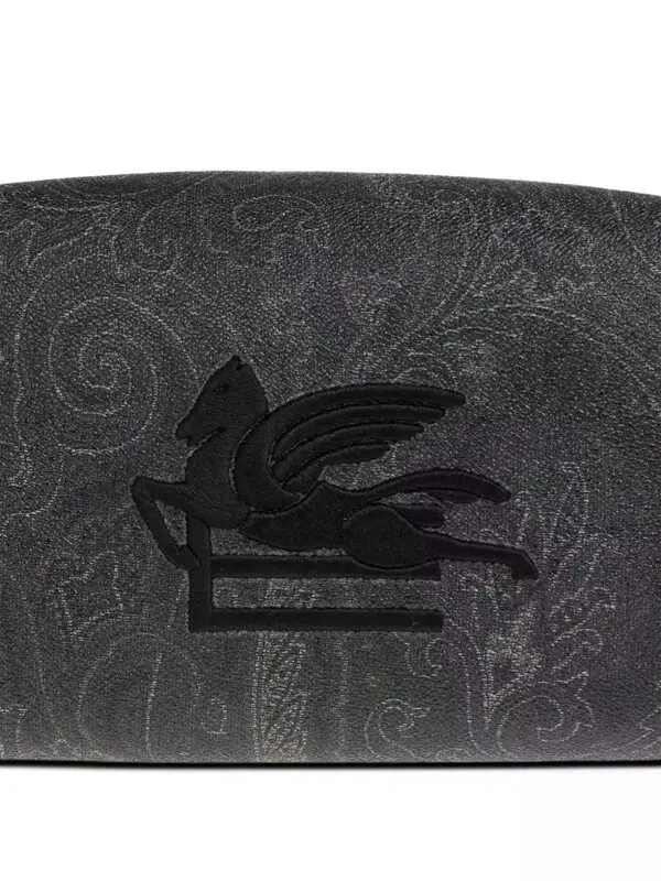 Etro Medium Arnica Pegasus-logo Paisley Wash Bag - Grey