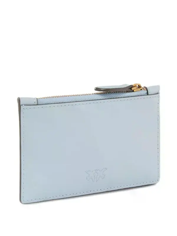 Pinko Love Birds Zip Leather Wallet - Blue