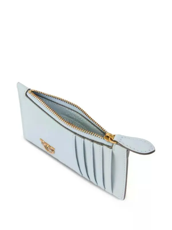 Pinko Love Birds Zip Leather Wallet - Blue