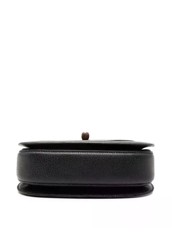 Gucci 20th Century Grained Calfskin Bamboo Night Satchel - Black