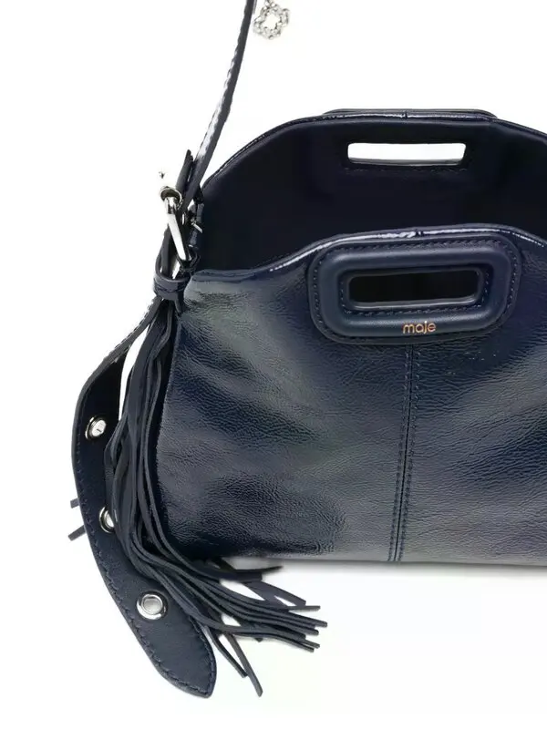 Maje Mini Bag With Fringe Embellishment - Blue