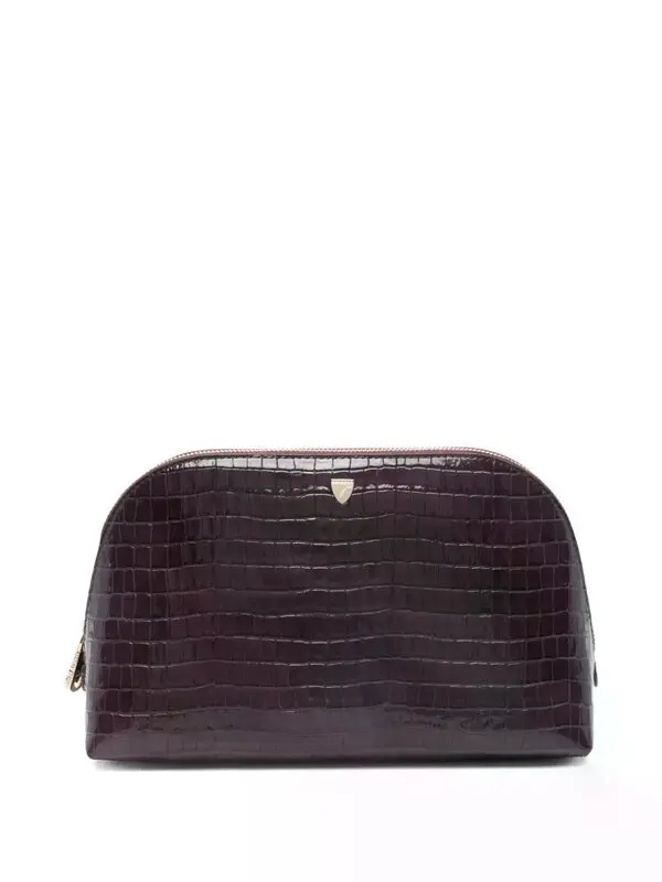 ASPINAL OF LONDON Crocodile-effect Makeup Bag - Purple