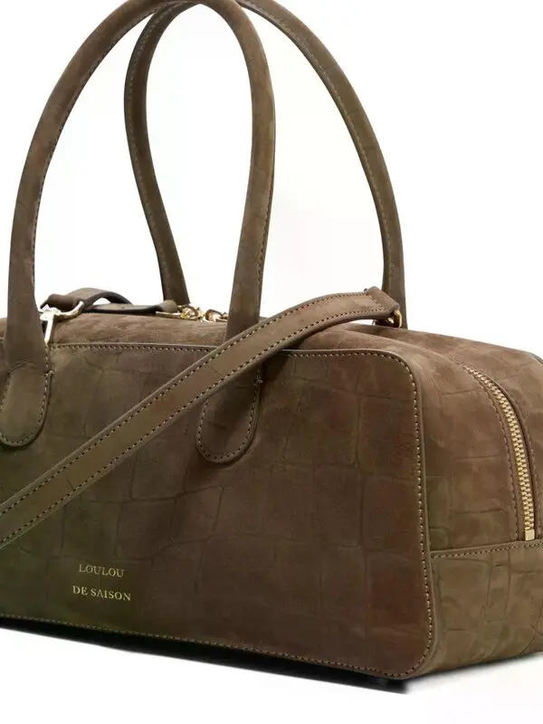 Loulou De Saison Crocodile-effect Rectangular Shoulder Bag - Brown