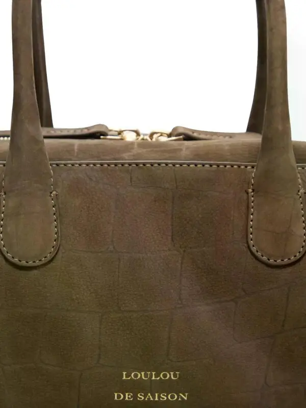 Loulou De Saison Crocodile-effect Rectangular Shoulder Bag - Brown