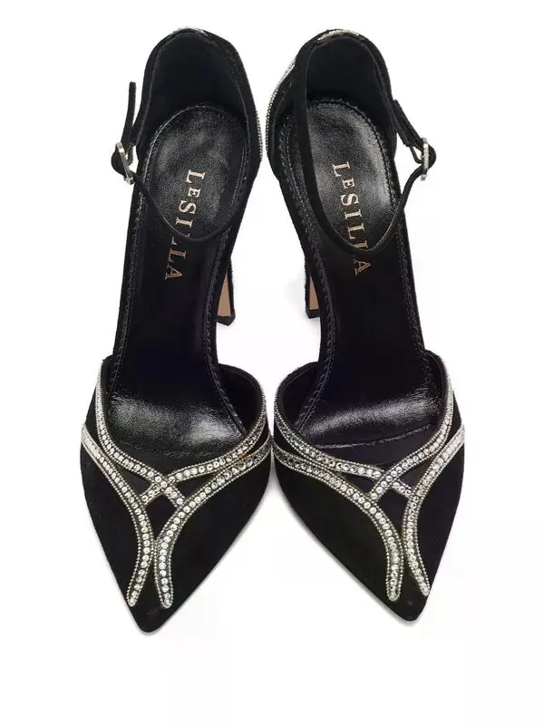 LE SILLA Ankle-strap Crystal Heeled Pumps