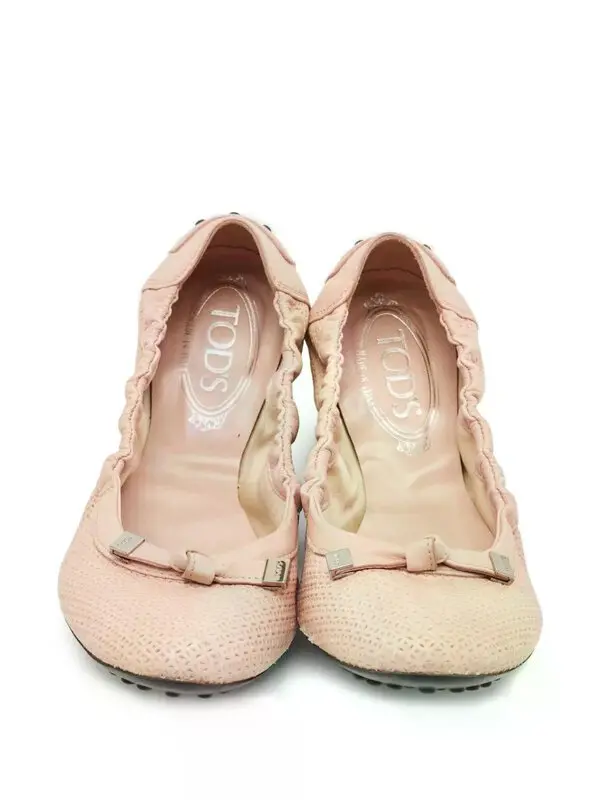 TOD'S Bow Scrunch Ballet Flats