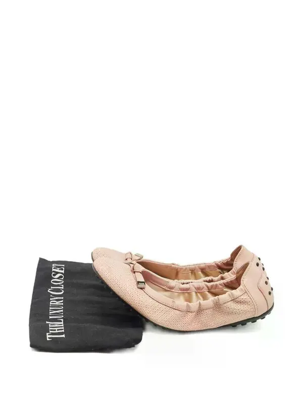 TOD'S Bow Scrunch Ballet Flats