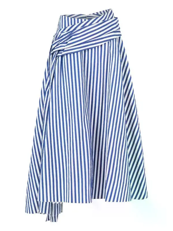 Rosie Assoulin Striped Midi Skirt - White