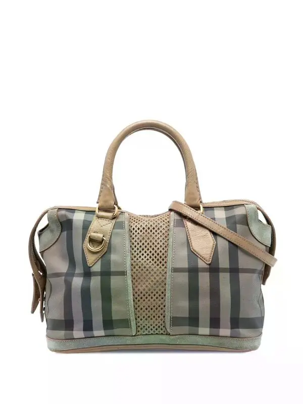 Burberry House Check Canvas Satchel - Brown