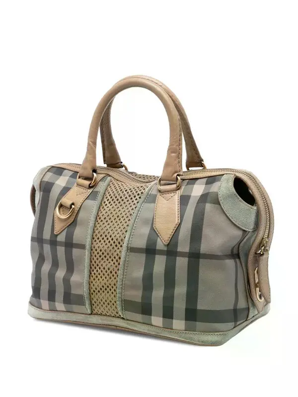 Burberry House Check Canvas Satchel - Brown